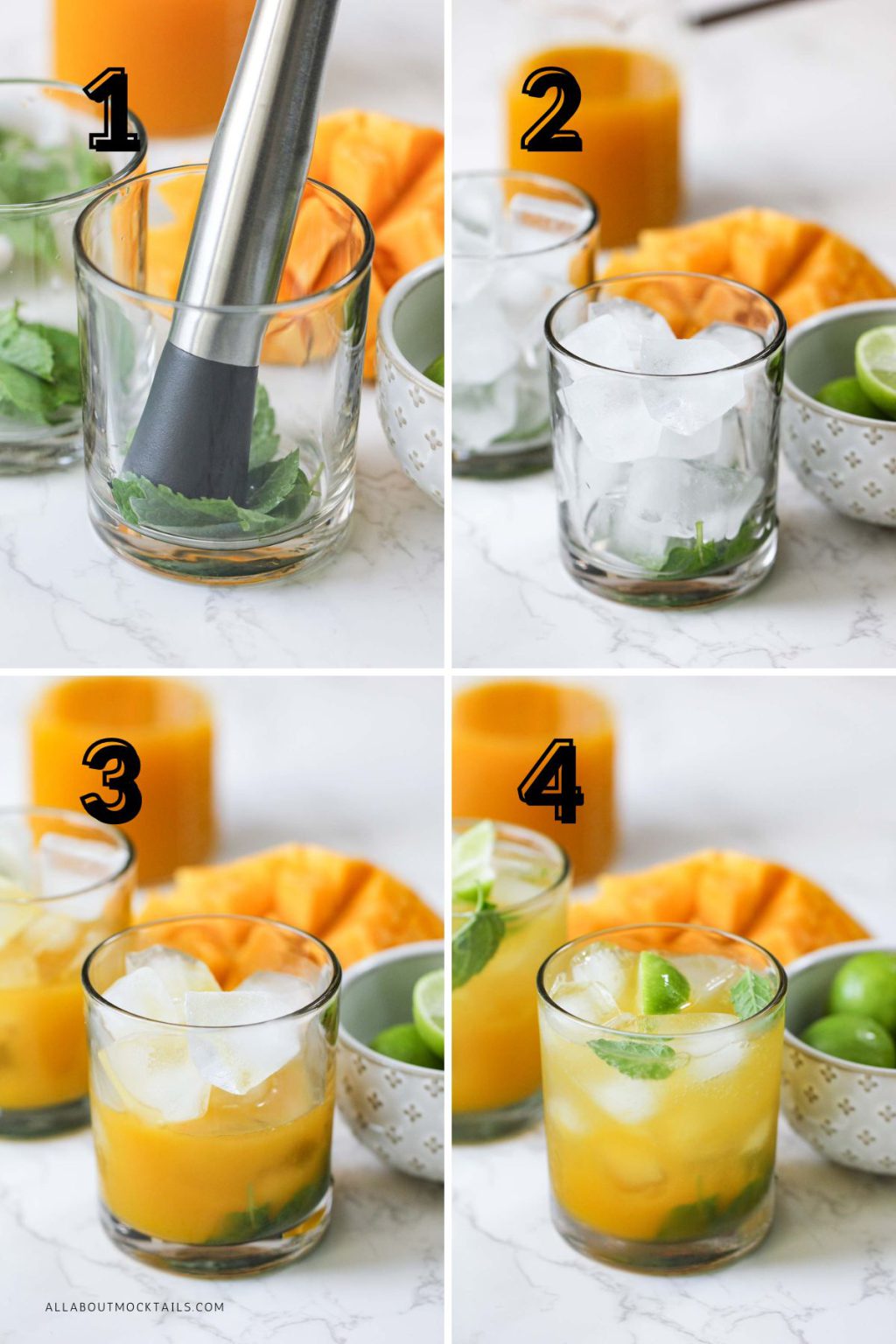 Mango Mocktail (With Mint and Lime)
