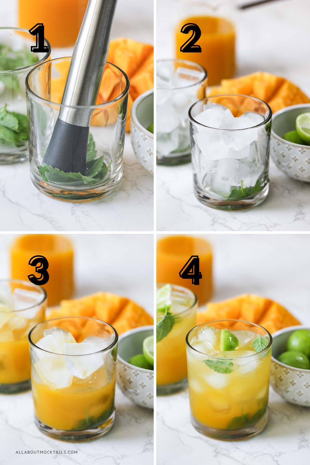 Mango Mocktail (With Mint and Lime)