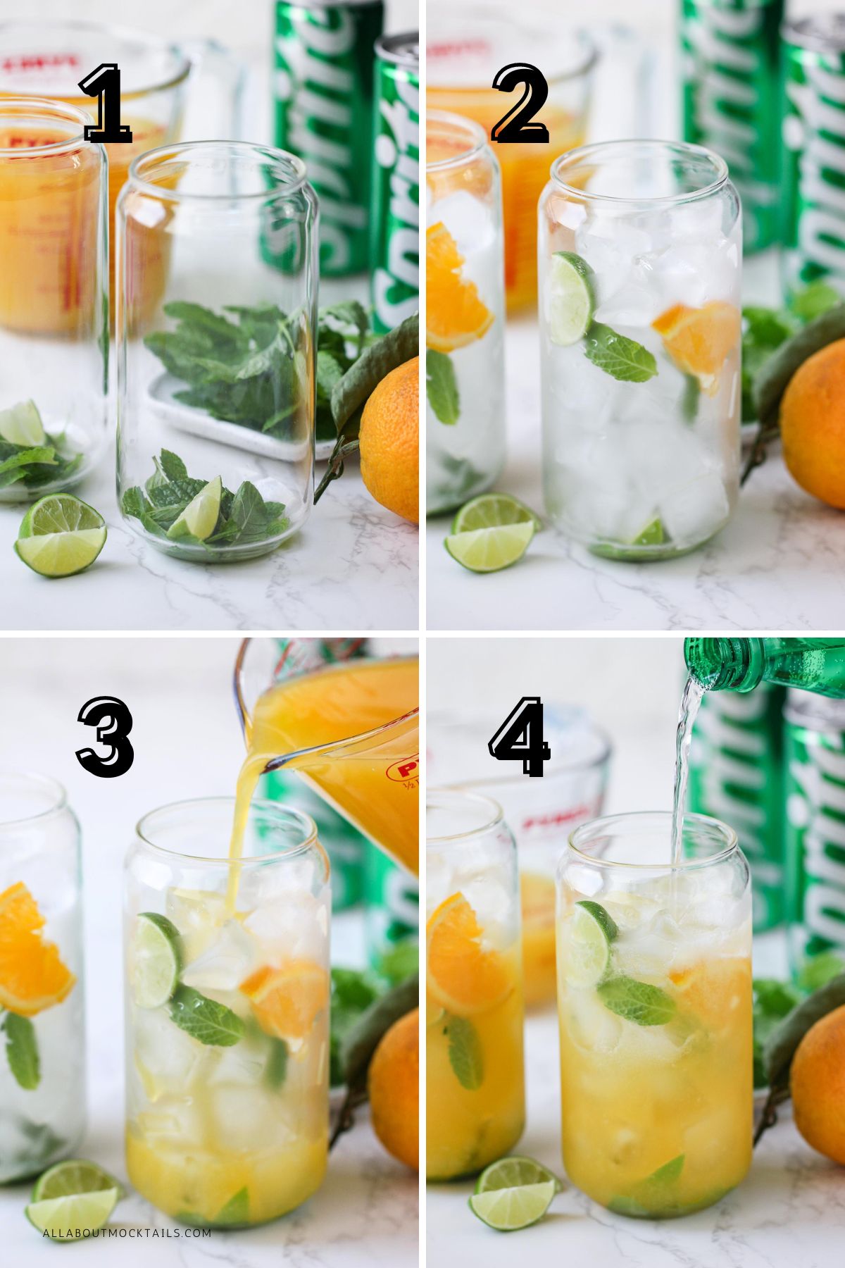 Orange Mojito Mocktail