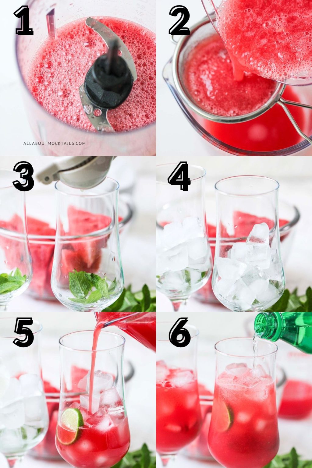 Watermelon Mocktail (With Mint and Lime)