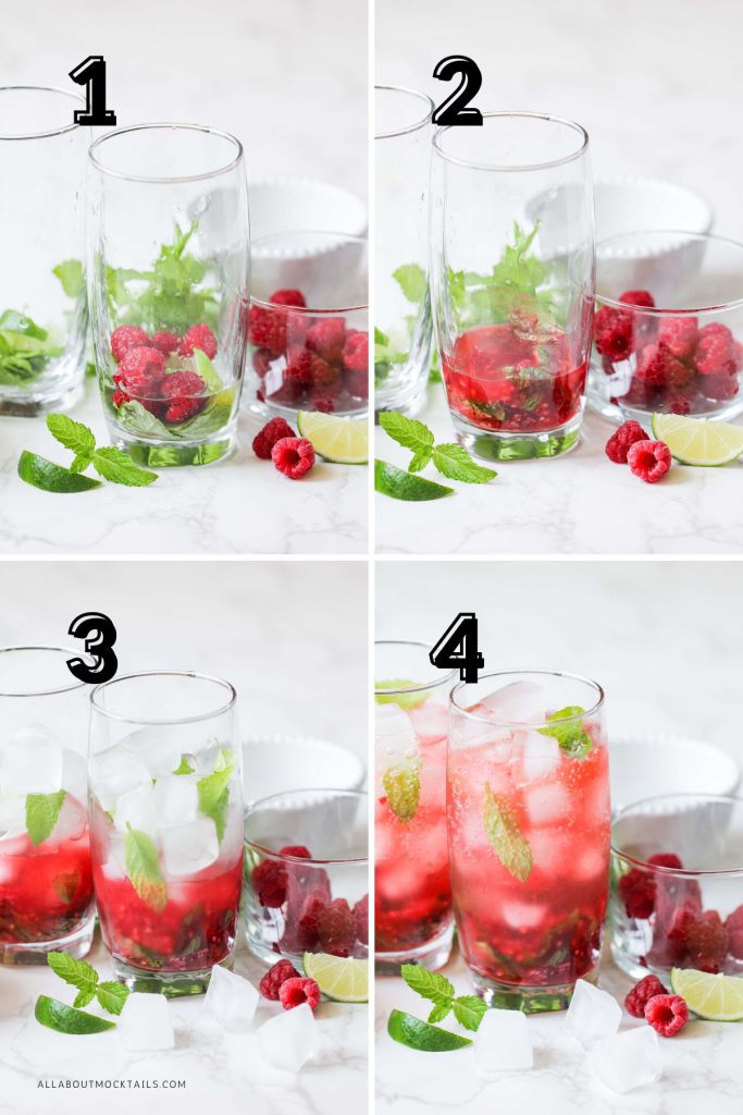 Raspberry Mojito Mocktail