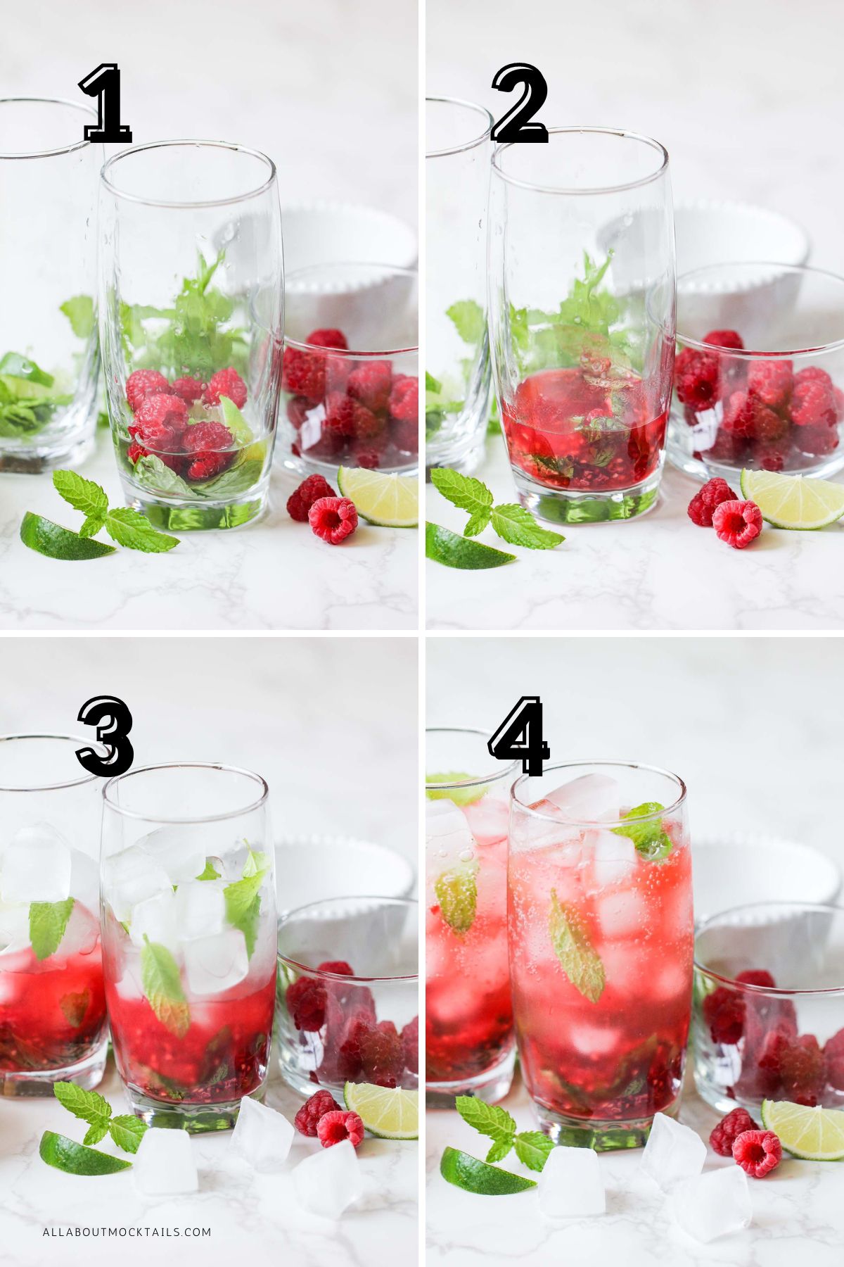 Raspberry Mojito Mocktail