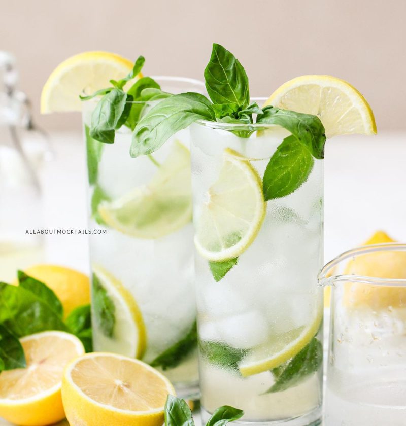 Lemon Basil Mojito Mocktail