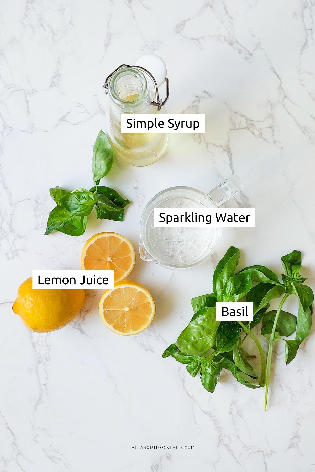 Lemon Basil Mojito Mocktail